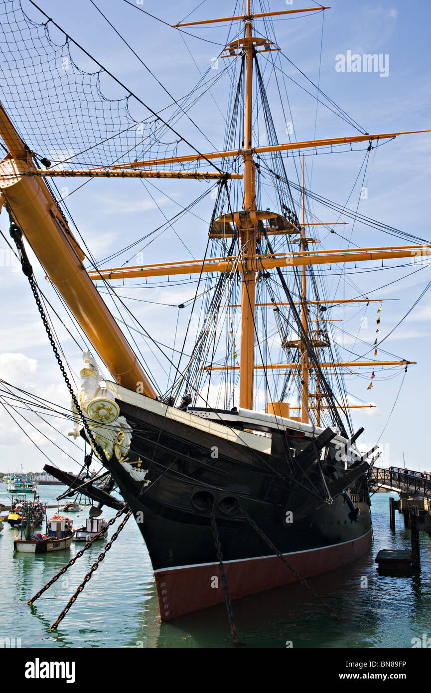 Royal Navy First Steam Powered Warship Docked at Portsmouth Historic ...