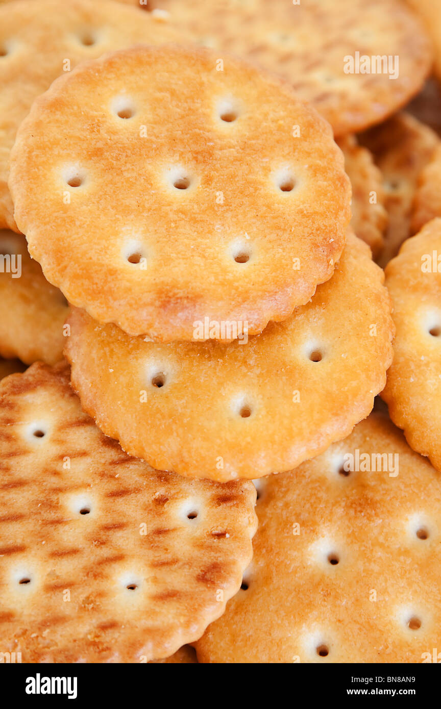 Round salted baked cookie closeup view Stock Photo - Alamy