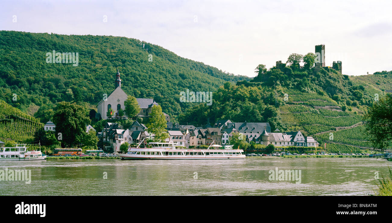 Burg Metternich ruins over Beilstein on the Mosel Germany Stock Photo ...