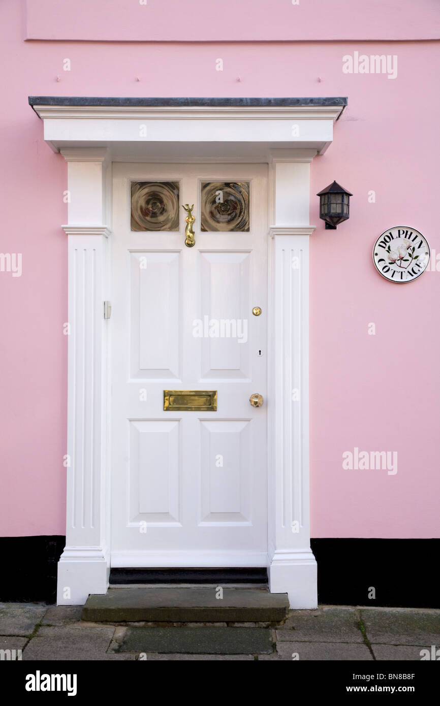 White front door on a house in Emsworth. Hampshire. UK Stock Photo - Alamy