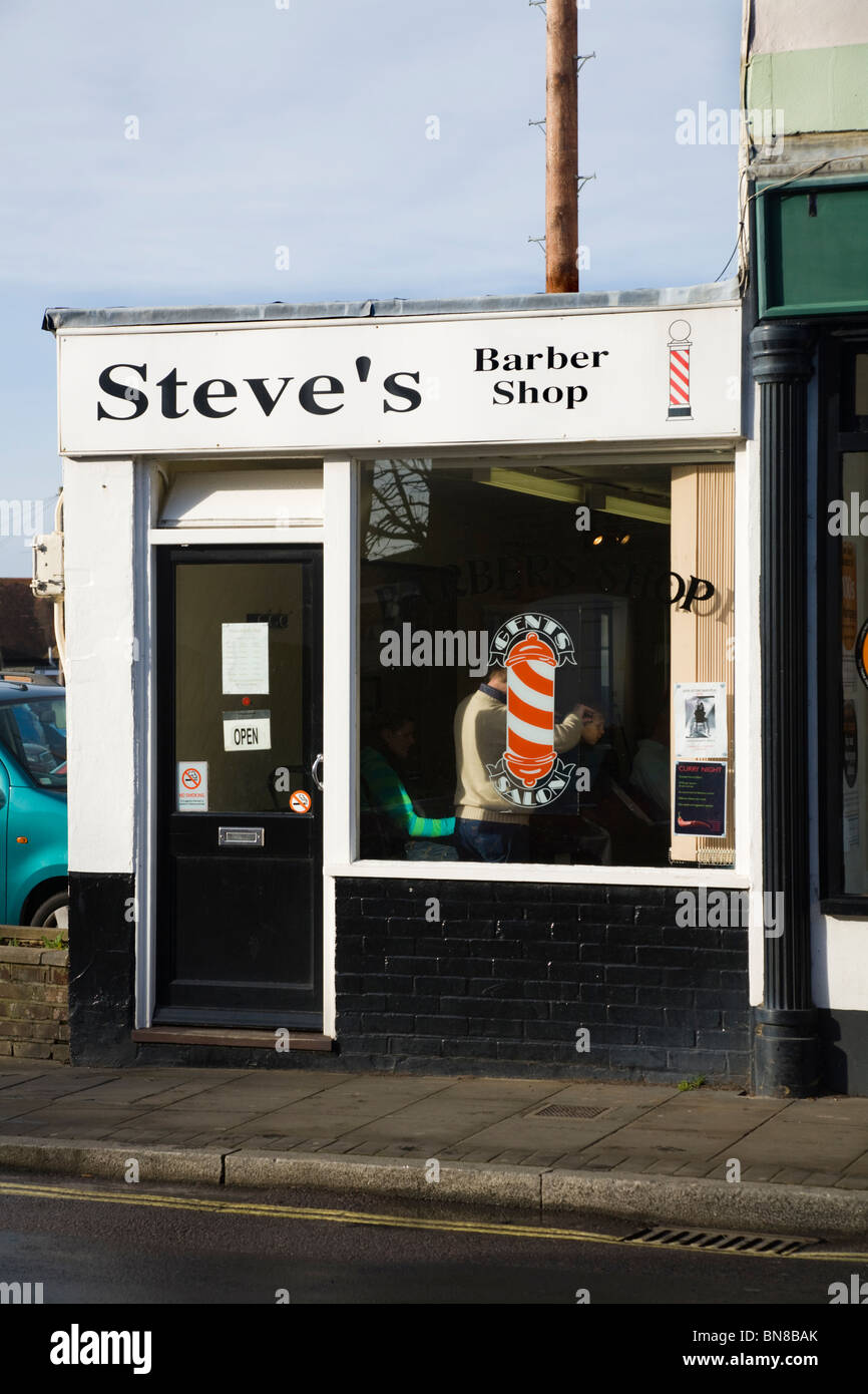 Steve's barber shop in Emsworth. Hampshire. UK Stock Photo - Alamy