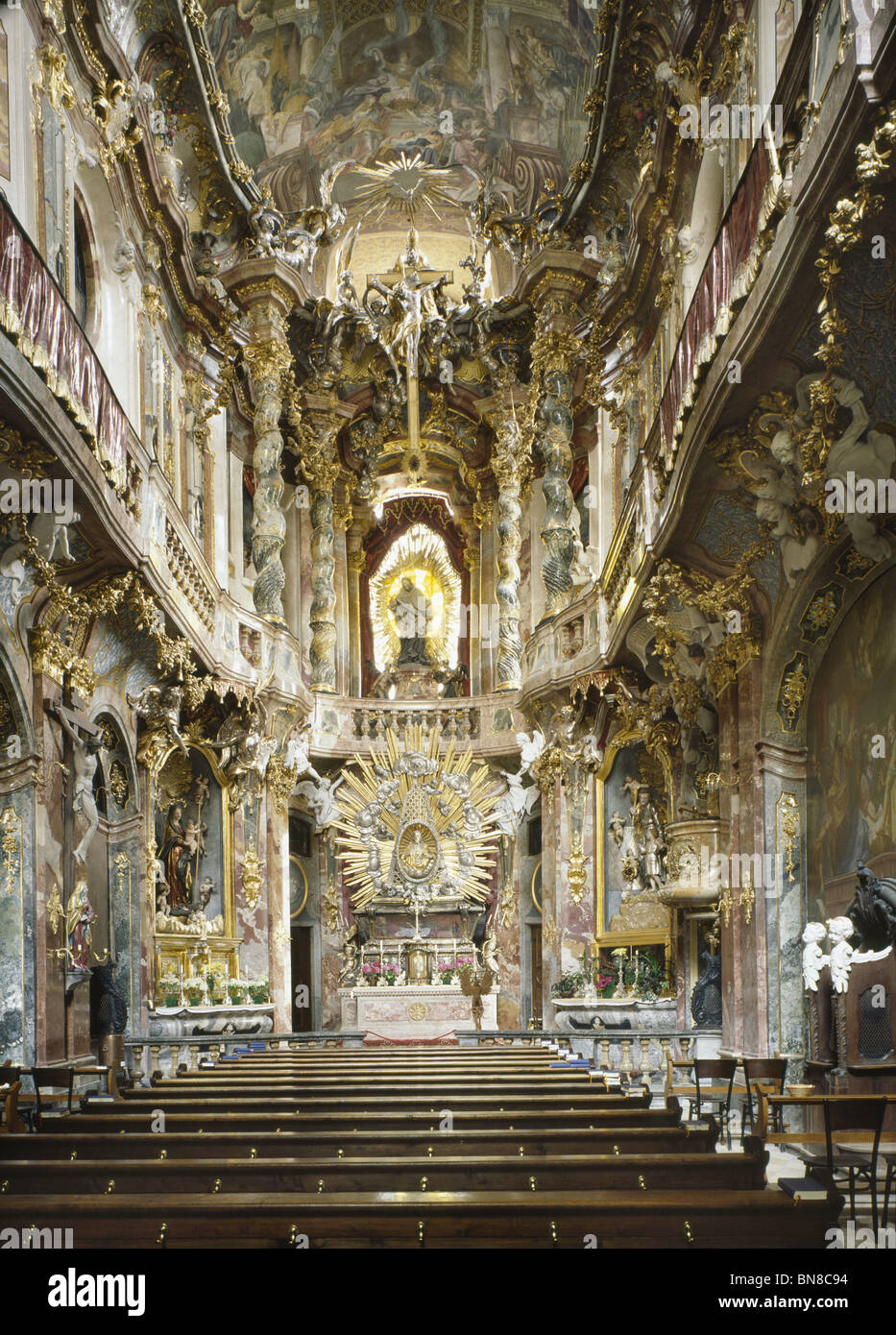 Asamkirche, Munich, Germany. Church of St John Nepomuk, 1733-5 built by ...