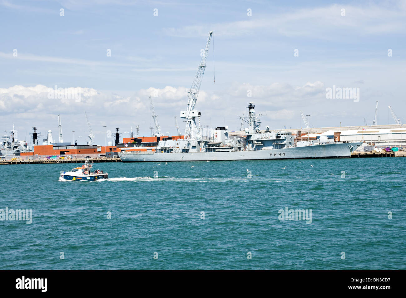 British Royal Navy Type 23 Duke Class Frigate HMS Iron Duke F234 Docked ...