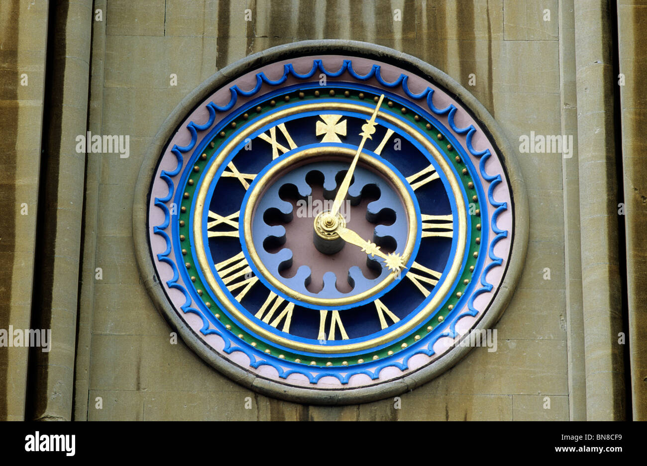 Norwich Cathedral, clock on south transept exterior Norfolk England UK ...