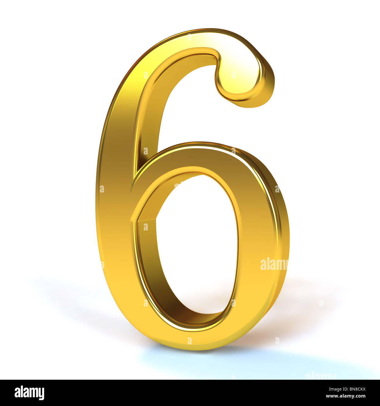 The Number 6 - Gold Stock Photo - Alamy