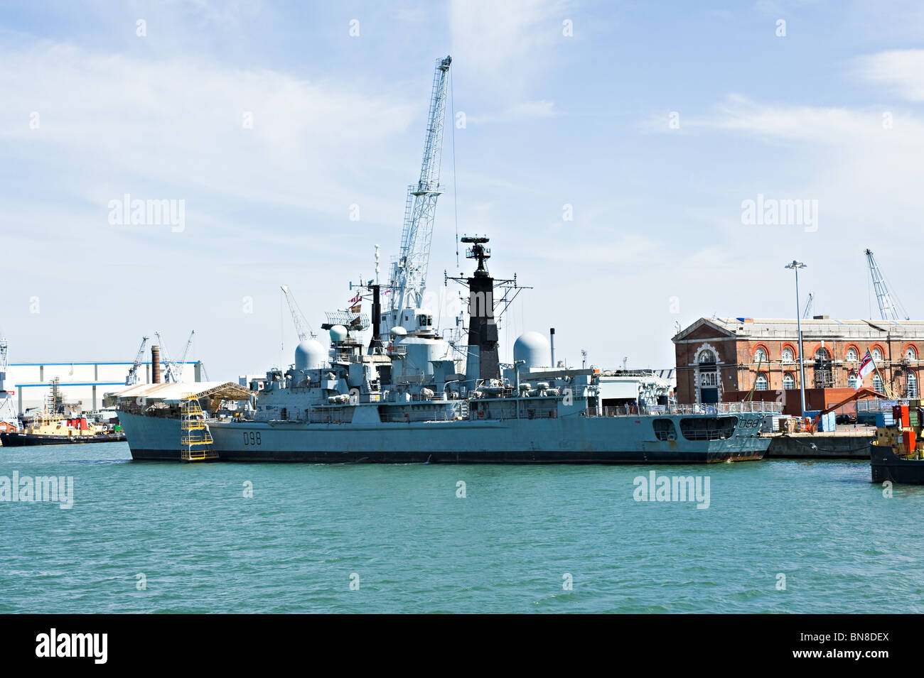 Royal Navy Type 42 Sheffield Class Destroyer HMS York D98 Docked at ...