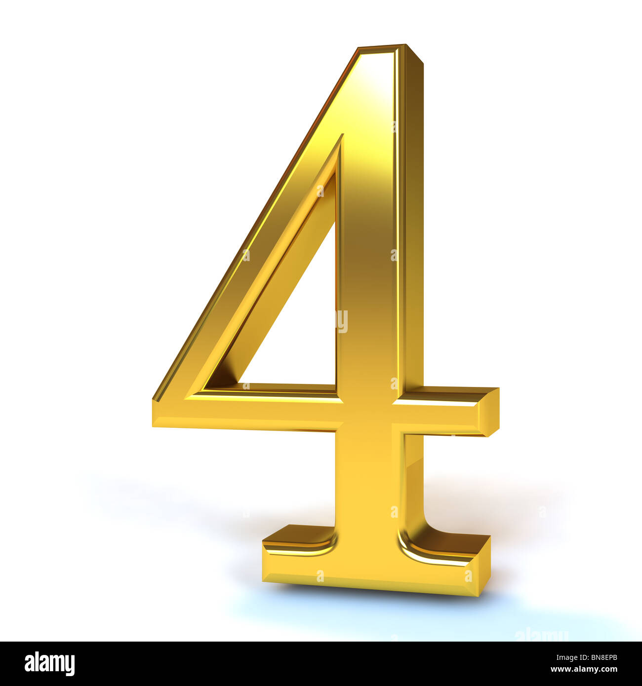 The Number 4 - Gold Stock Photo - Alamy