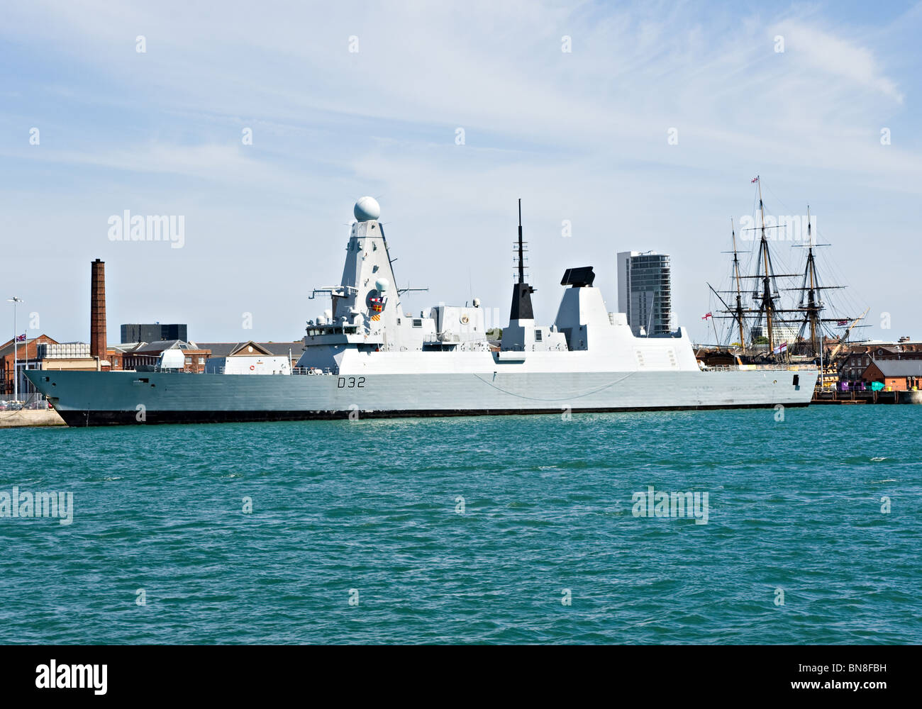Royal Navy Type 45 Destroyer HMS Daring D32 Docked in Portsmouth Naval ...