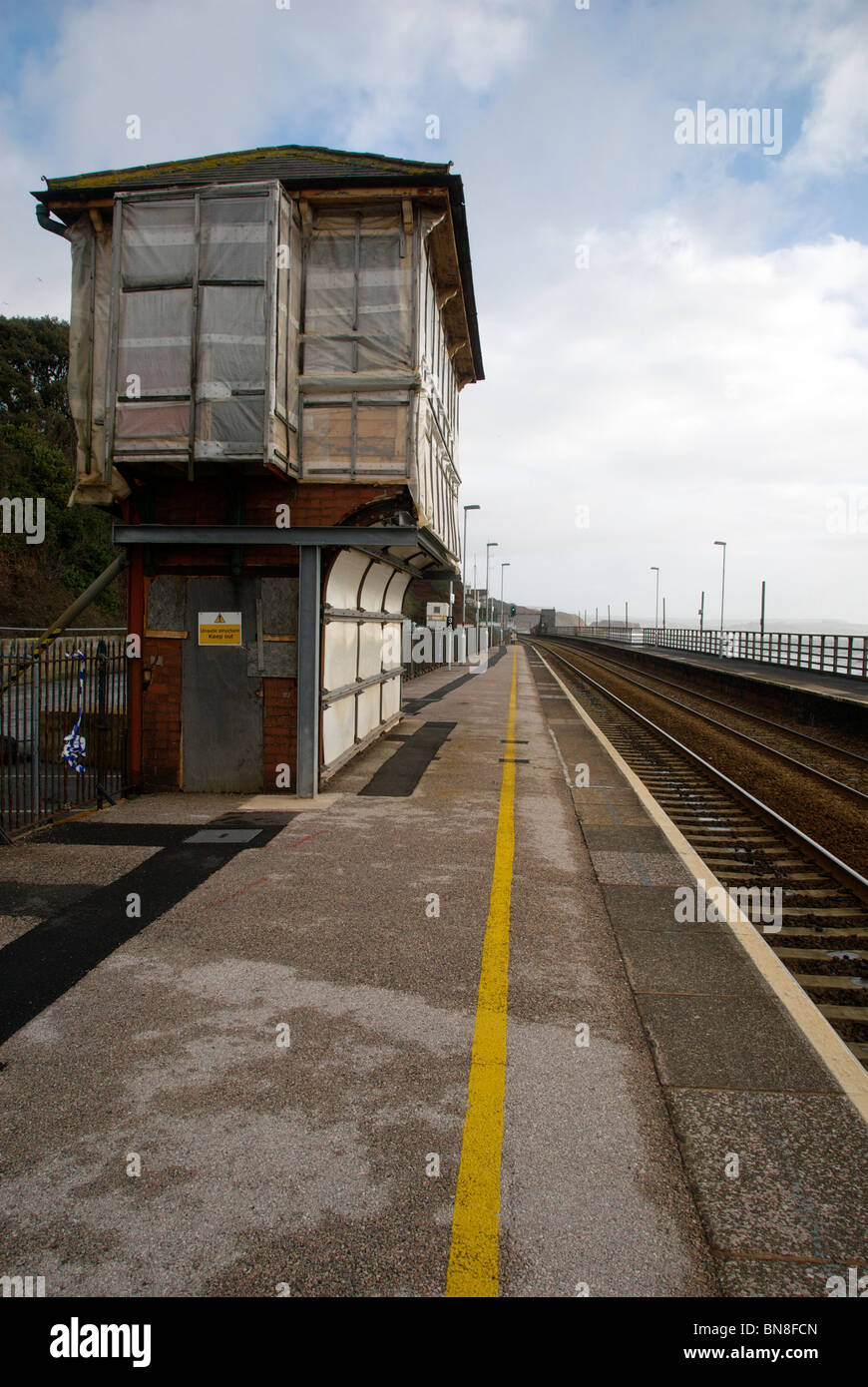 Dawlish Devon UK Sea Beach Railway Old Signal Box Station Stock Photo ...