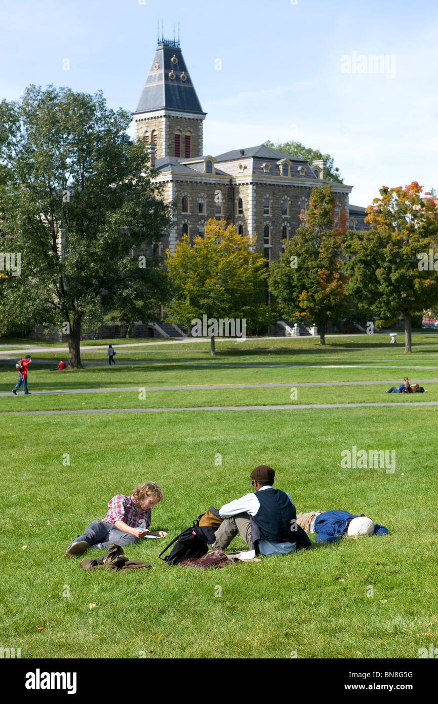Students on Art Quad Lawn Cornell University Campus Ithaca New York ...