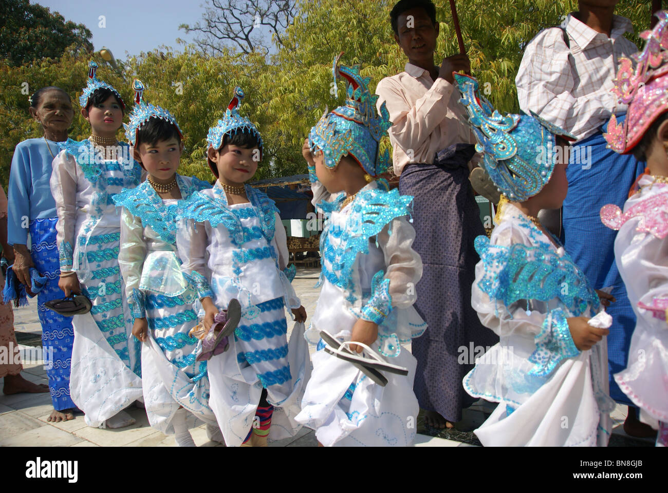 Myanmar, Sagaing, Kaung Hmu daw Pagoda. Shin Pyu Ceremony Stock Photo ...