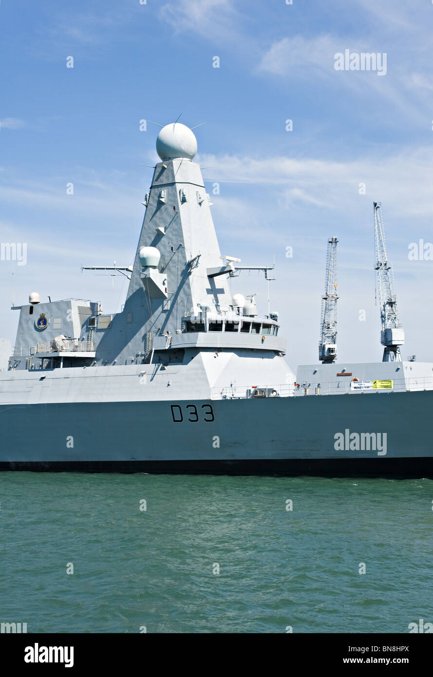 Royal Navy Type 45 Destroyer HMS Dauntless D33 Docked in Portsmouth ...