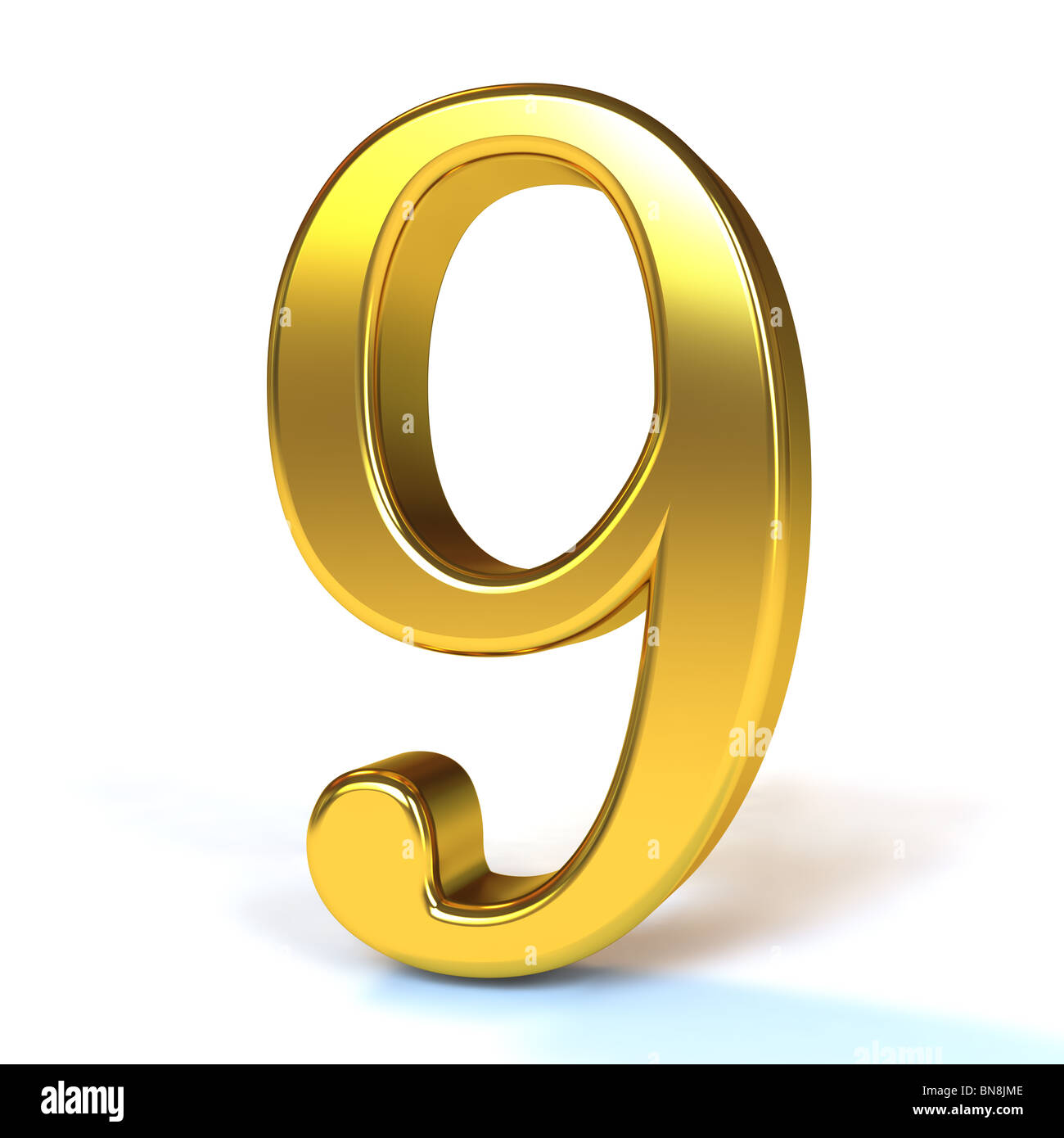 The Number 9 - Gold Stock Photo - Alamy