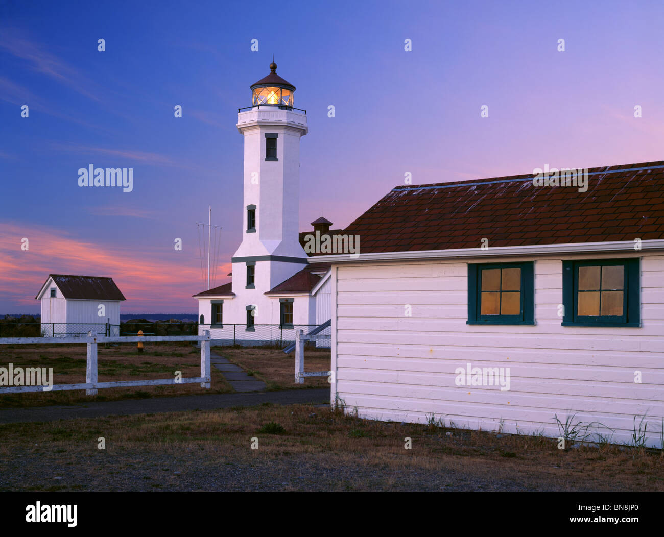 Point Wilson Lighthouse, Fort Worden State Park, Washington Stock Photo ...