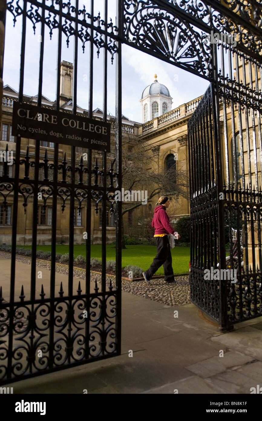 Entry gate / gates / gateway at the entrance of Clare College from ...