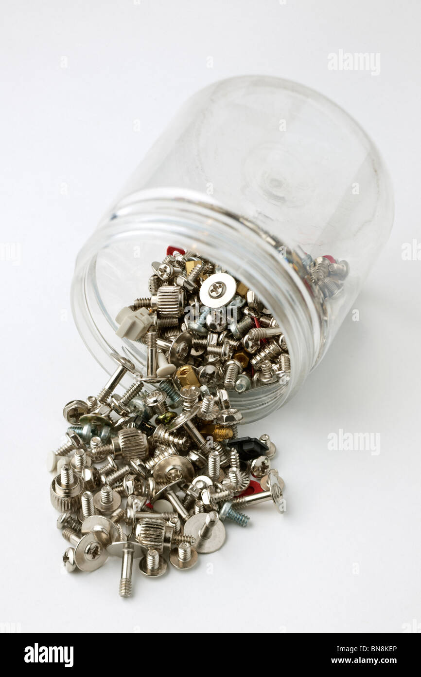 Jar of assorted screws Stock Photo - Alamy
