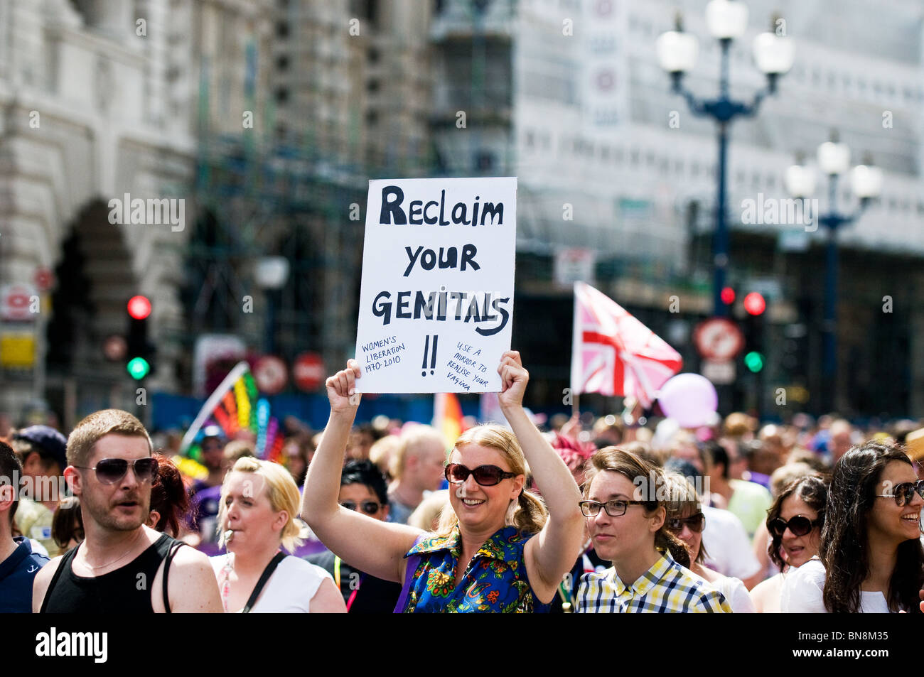 Gay pride march placard hi-res stock photography and images - Alamy