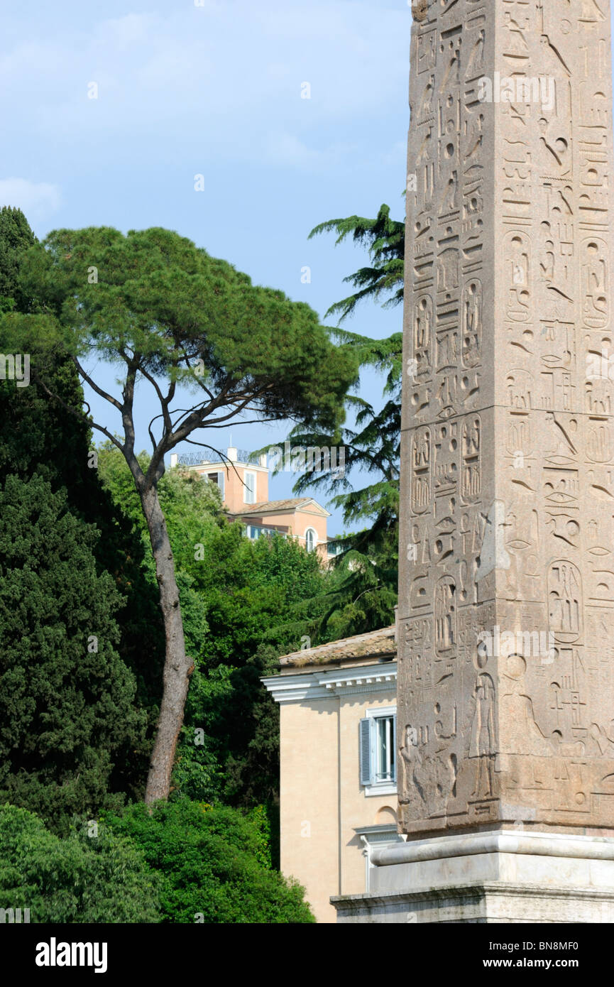 The Flaminian Obelisk in Piazza del Popolo, Rome Stock Photo - Alamy