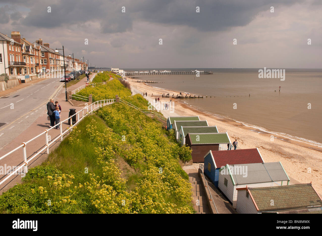 A view of the beach and pier at Southwold , Suffolk , England , Great ...