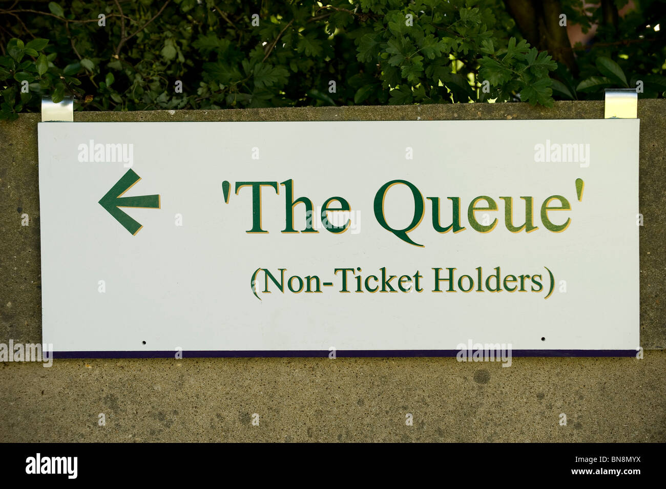Queue signs during the Wimbledon Tennis Championships 2010 Stock Photo ...