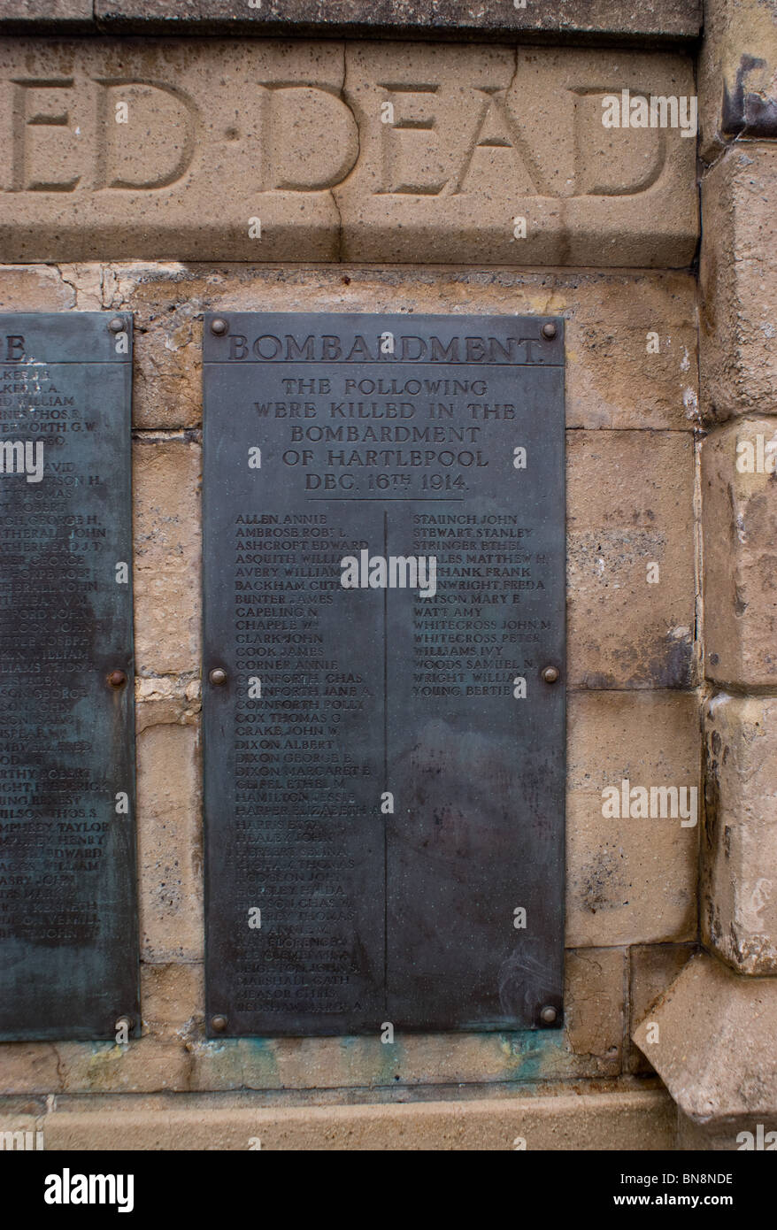LIST OF NAMES OF THOSE VICTIMS WHO WERE KILLED IN THE BOMBARDMENT OF ...