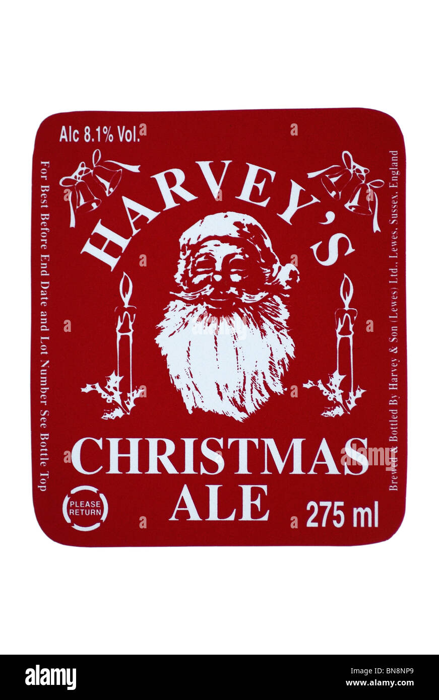 Harveys Christmas Ale Bottled Beer label - label current @ 2009 Stock ...