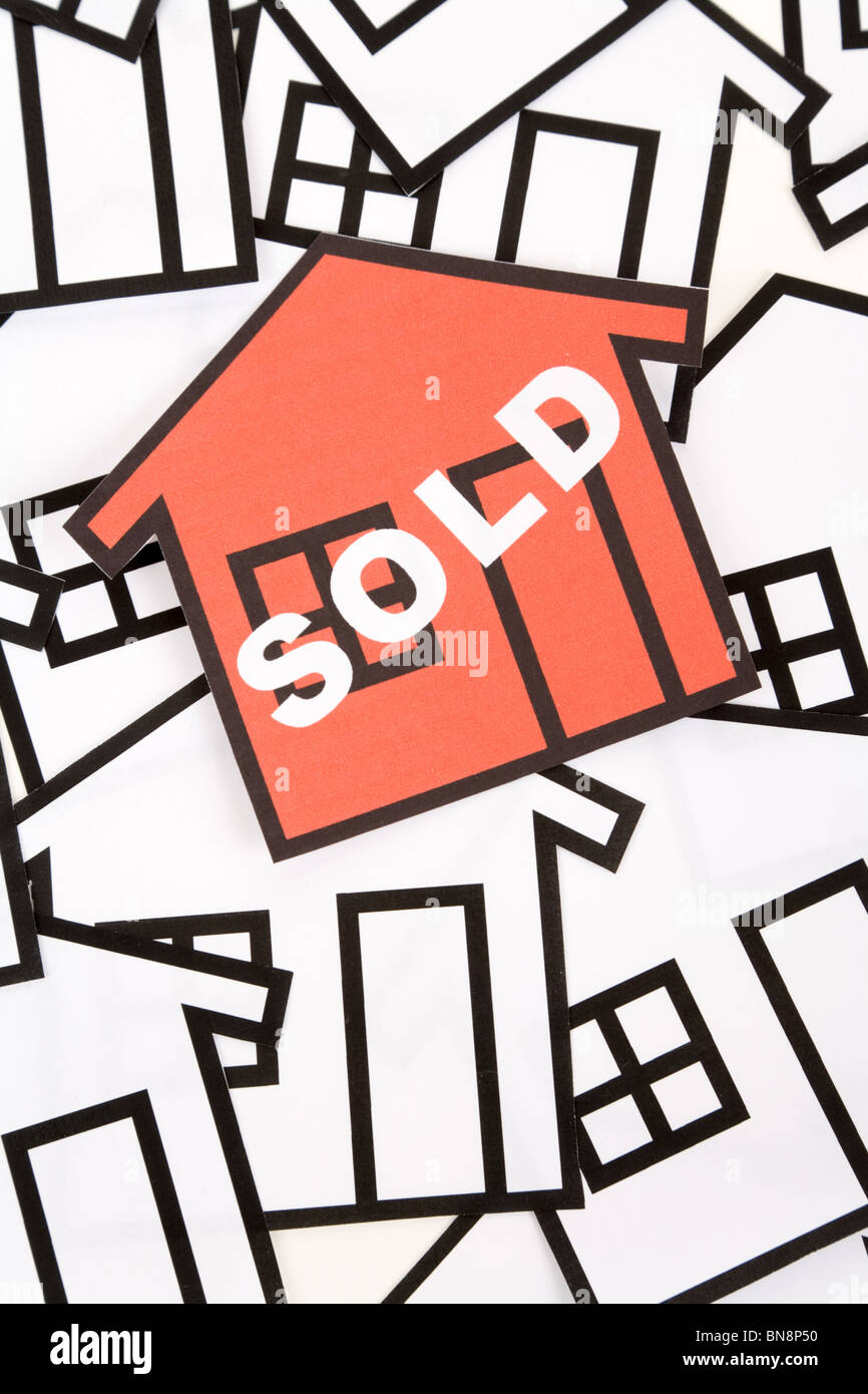 a red home sign, Real Estate Concept Stock Photo - Alamy