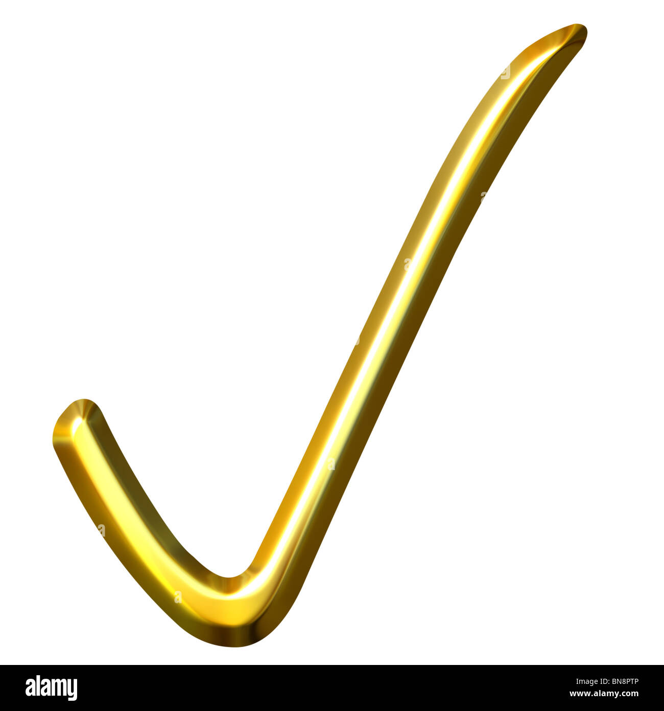 3d golden tick sign Stock Photo - Alamy
