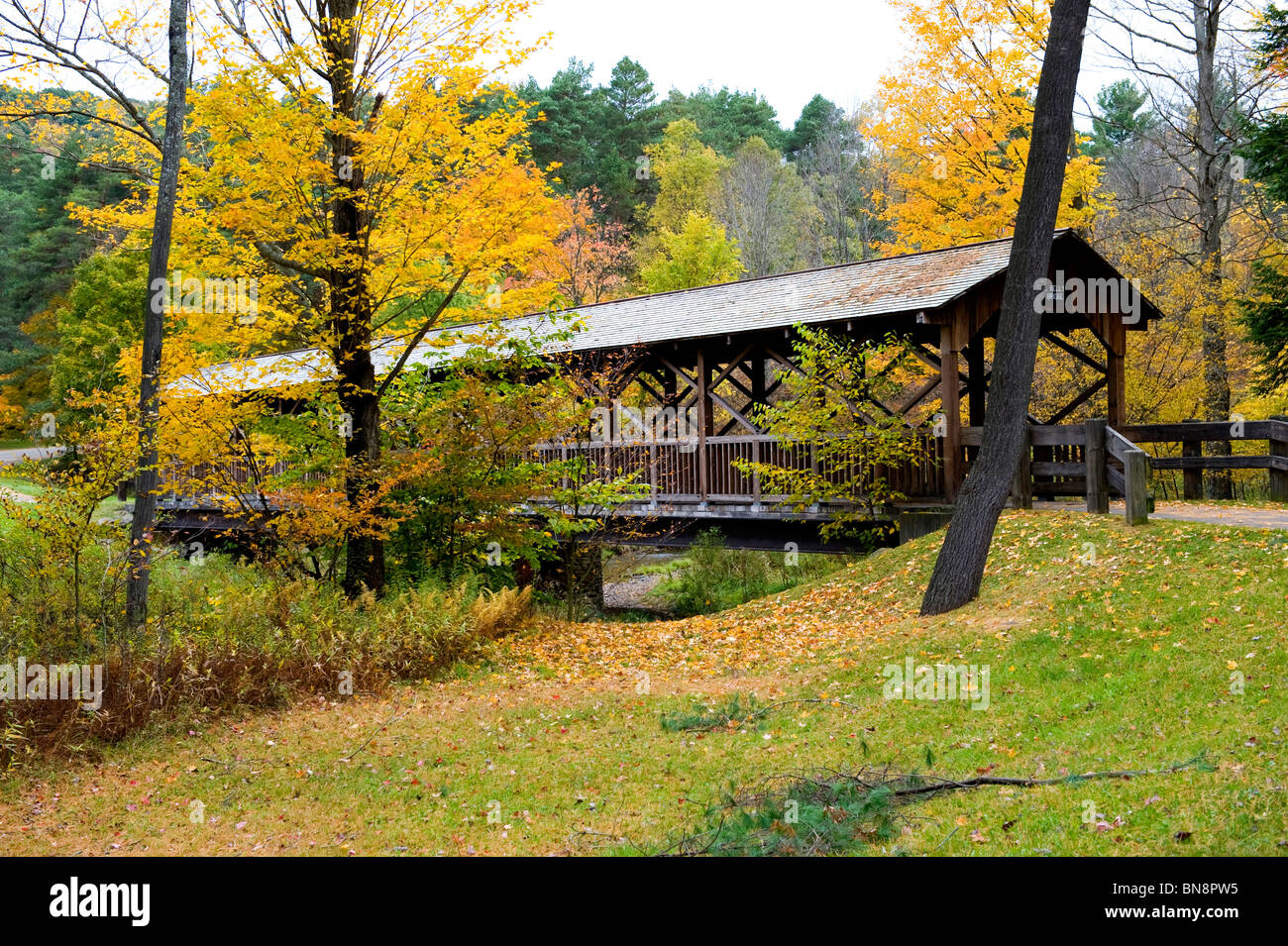 Thomas Kelly Covered Bridge Allegany State Park New York Stock Photo ...