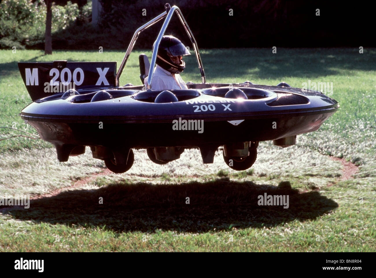 Dr. Paul Moller lifting off during a test flight of the M200X at Moller ...