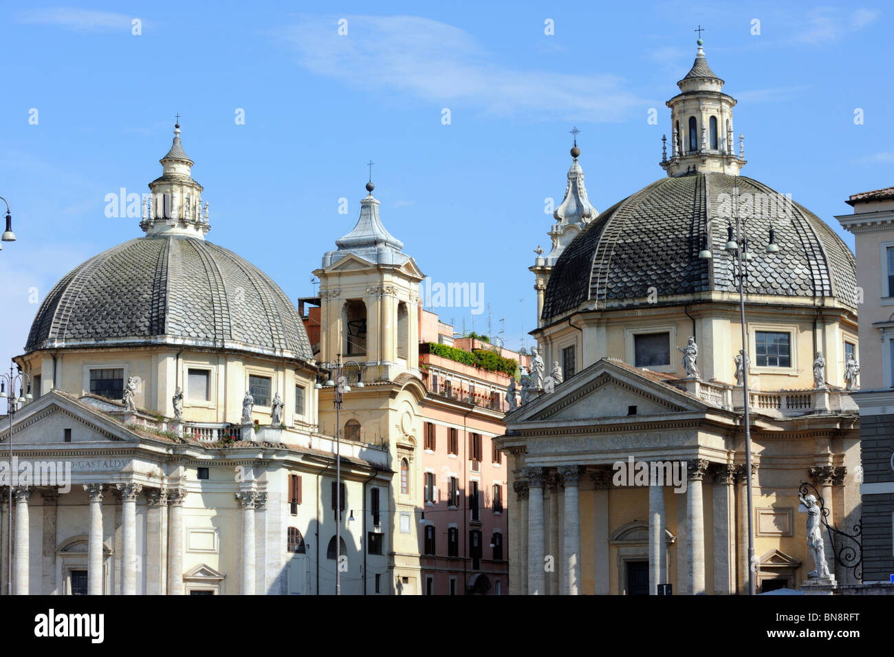 At the top of Via del Corso the twin churches of Santa Maria di ...