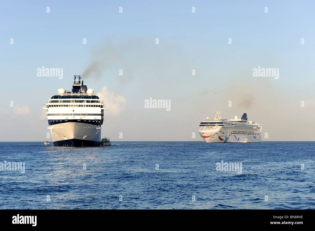 Caribbean Cruise Ship docking at the Cayman Islands in the caribbean ...