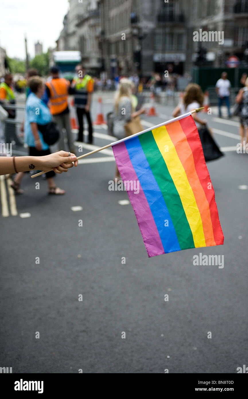A Rainbow flag at the Pride London celebrations Stock Photo - Alamy
