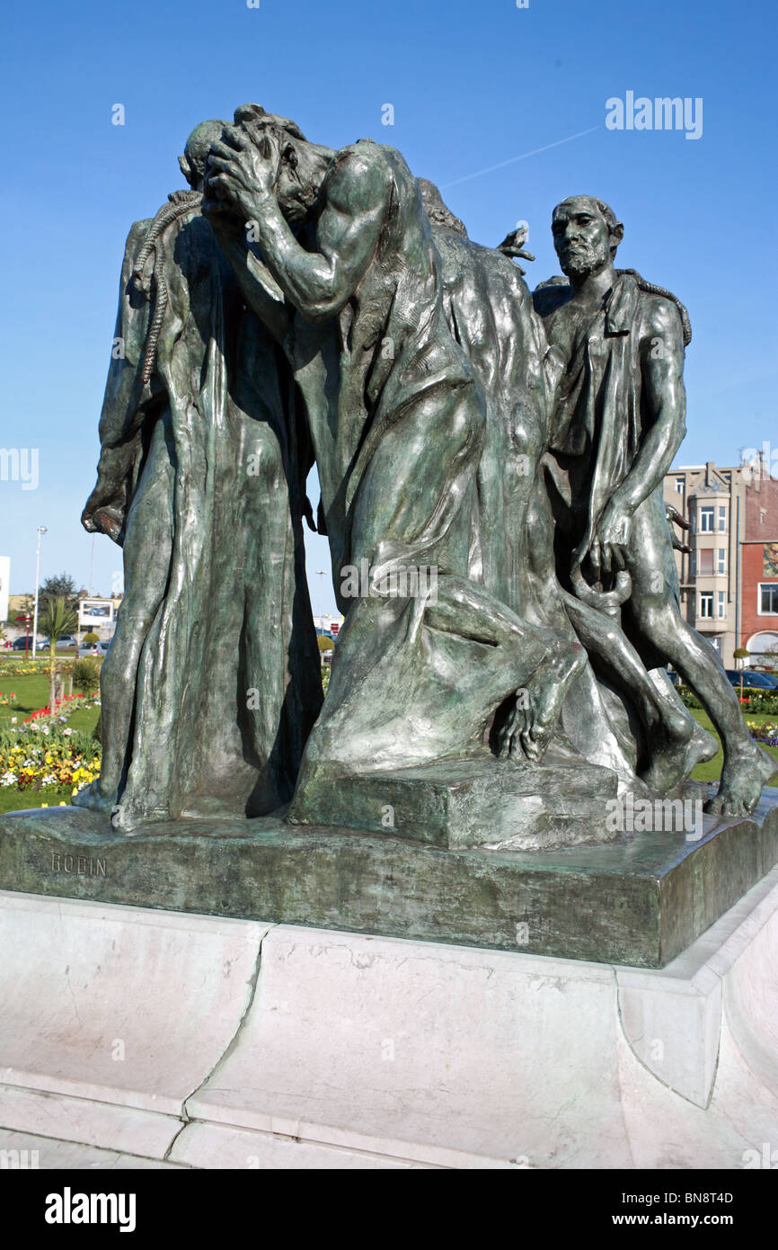 The Burghers of Calais statue by Auguste Rodin situated outside the ...