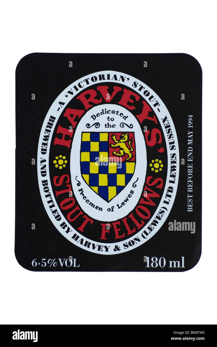 Harveys Stout Fellows (Victorian Stout) Ale Bottled Beer label - label ...