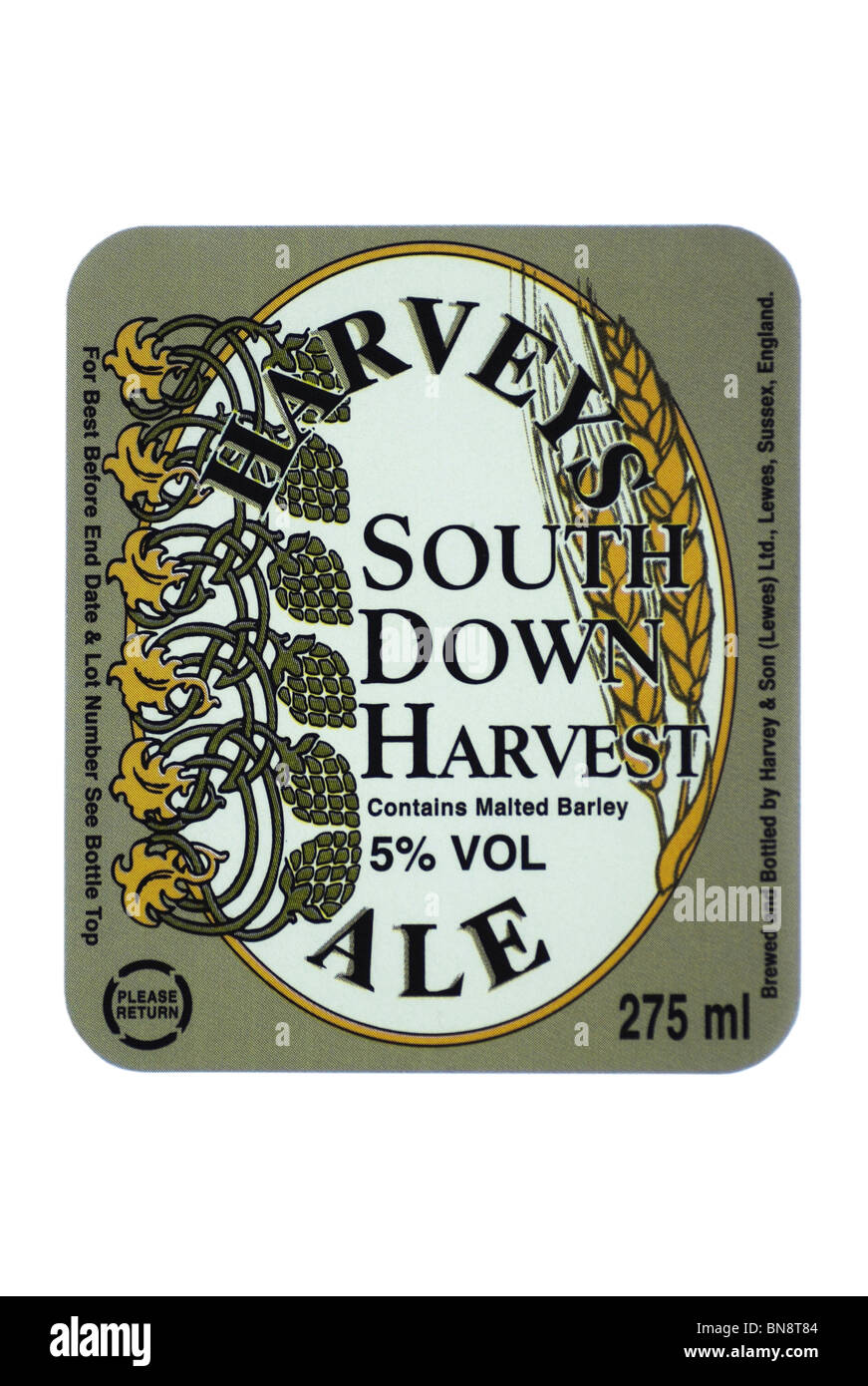 Harveys South Downs Harvest Ale Bottled Beer label - label current ...