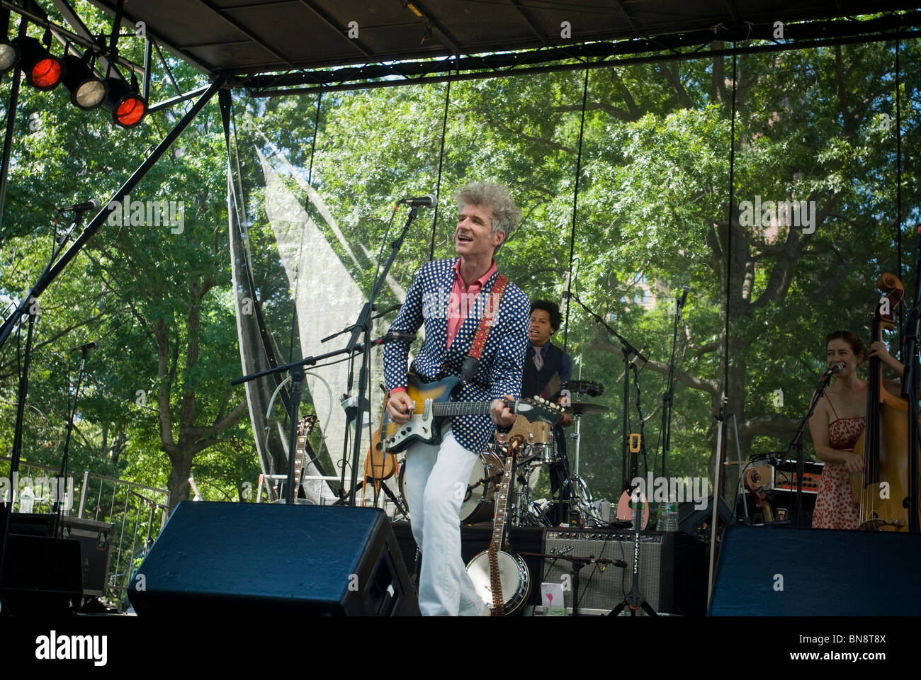 Musician Dan Zanes performs at a Fourth of July concert in Battery Park ...