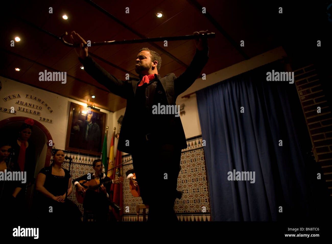 A Flamenco dancer, or bailaor, performs in the Pena Flamenca Juanito ...