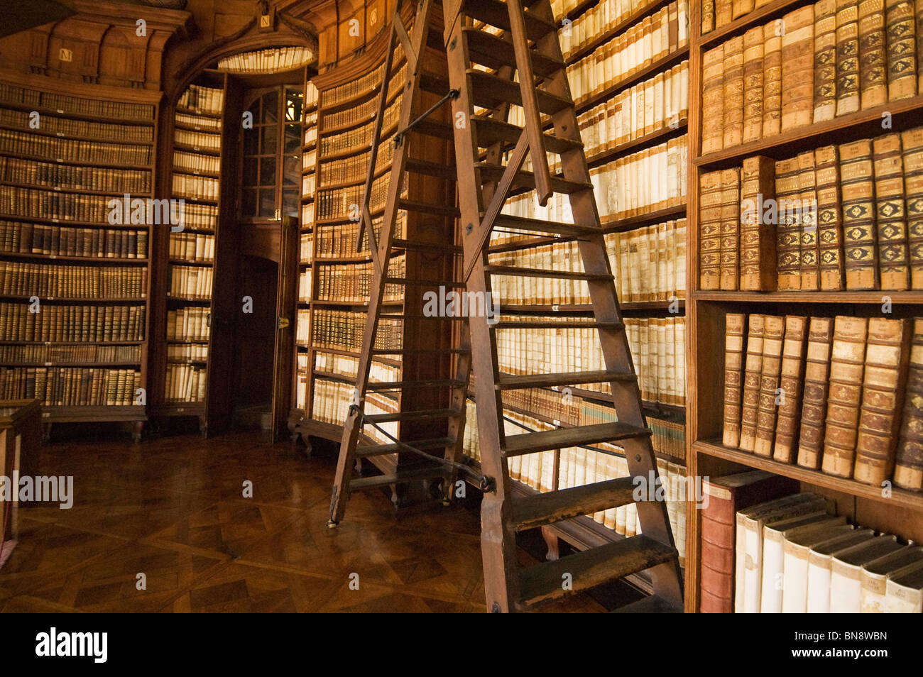 Elk190-3053 Hungary Eger Lyceum library 1778 antique books on shelves ...