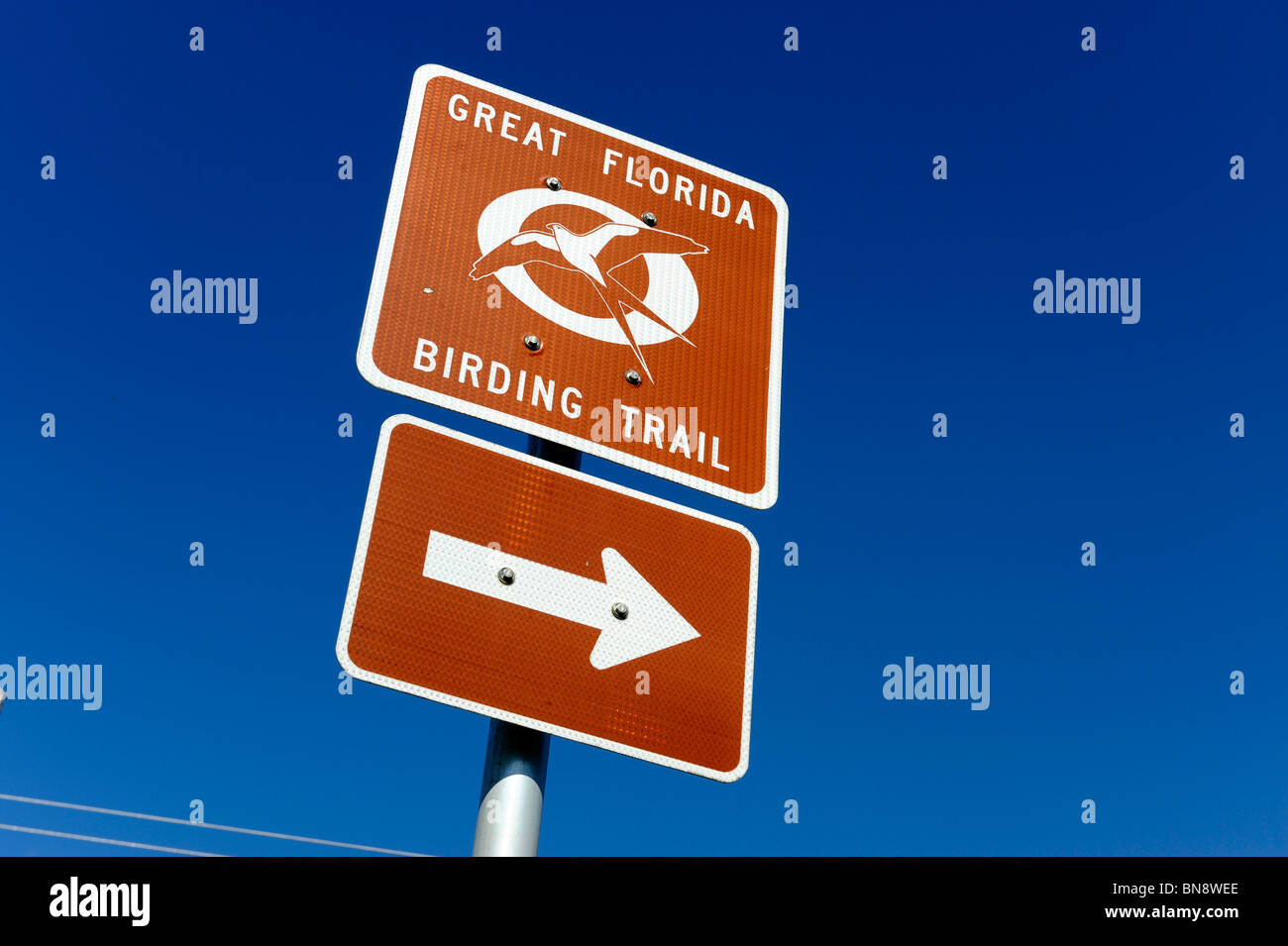 Sign Great Florida birding trail Stock Photo - Alamy