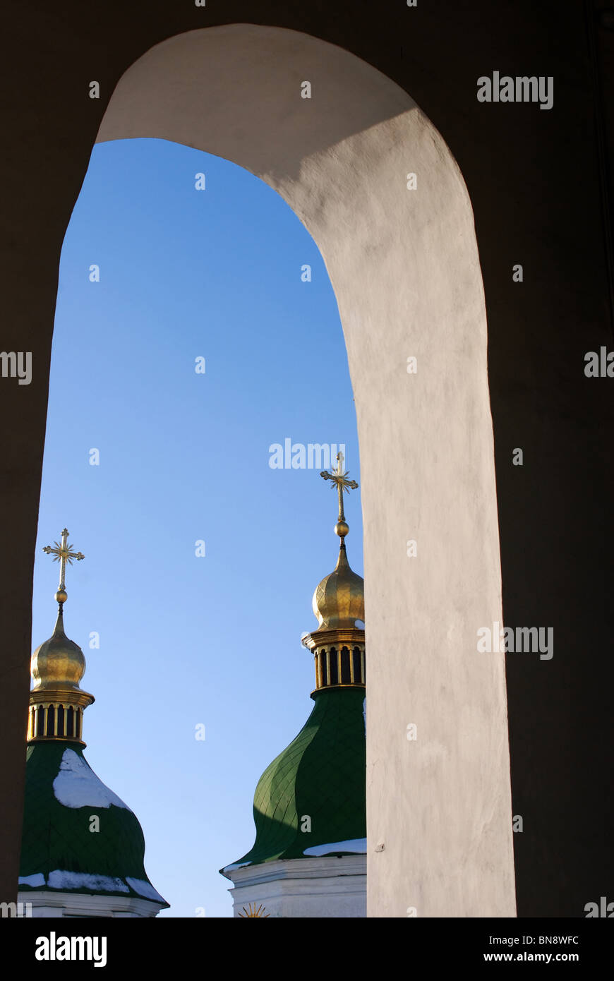 Orthodox church in the arc in Kiev, Ukraine Stock Photo - Alamy
