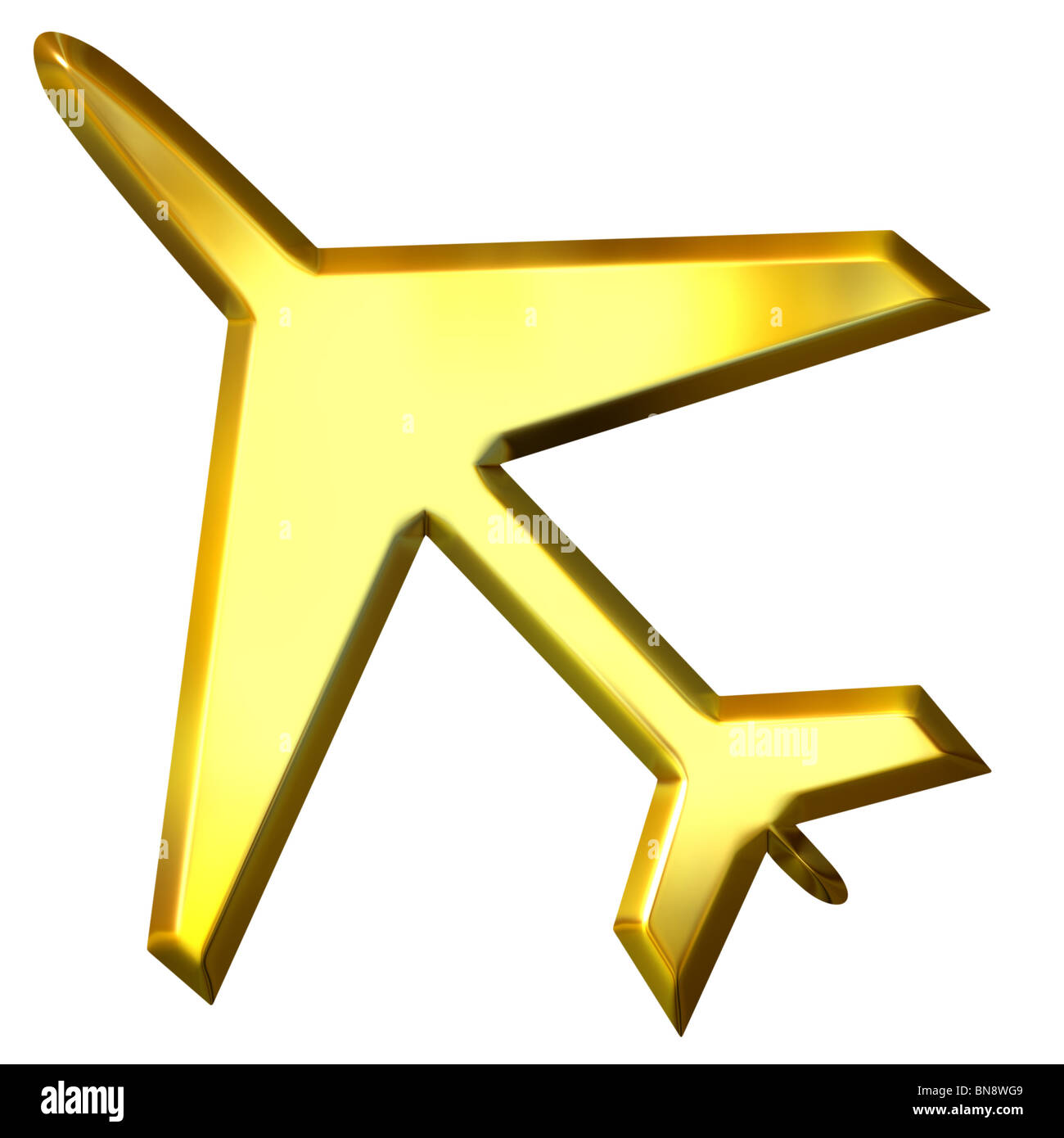 3d golden airplane Stock Photo - Alamy