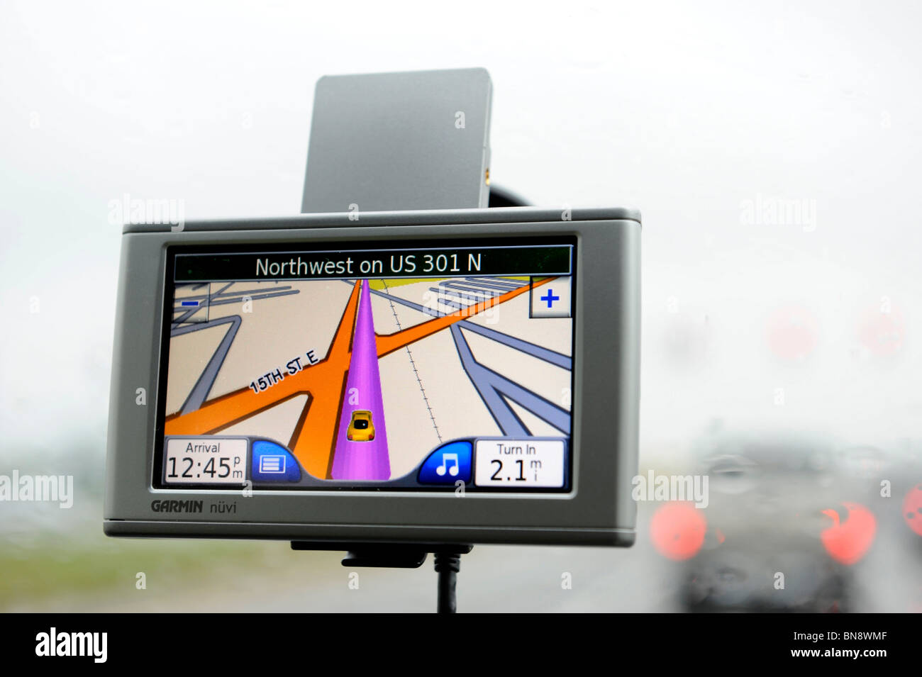 Global Positioning System GPS direction map route marker on the ...