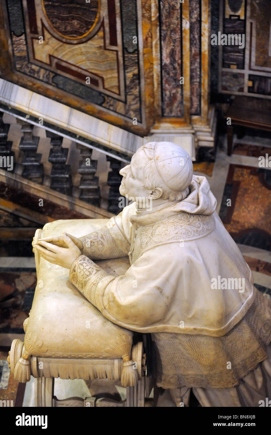 A statue praying in the Crypt in the Basilica of Santa Maria Maggiore ...