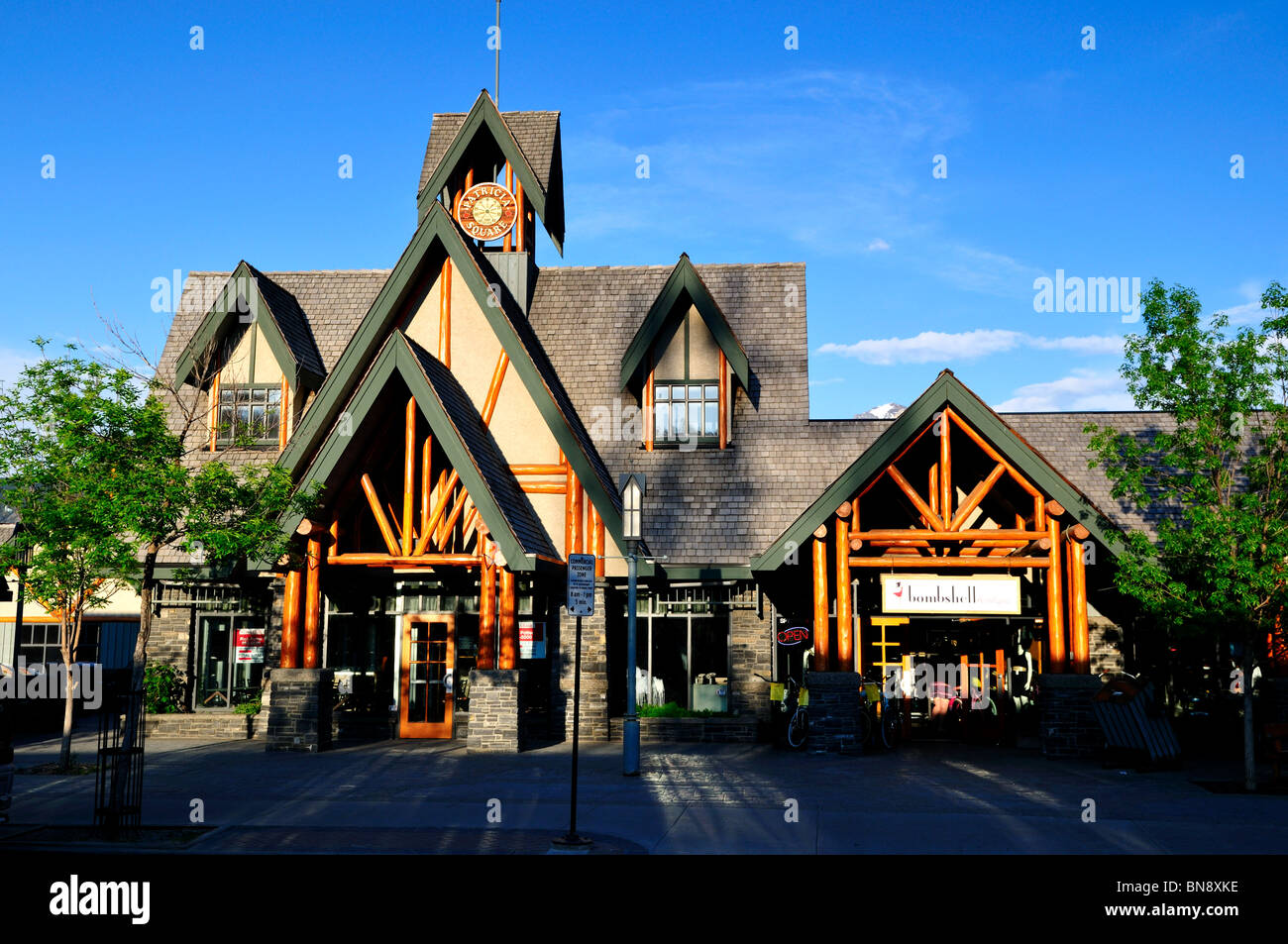 Wooden building in Jasper, Alberta, Canada Stock Photo - Alamy