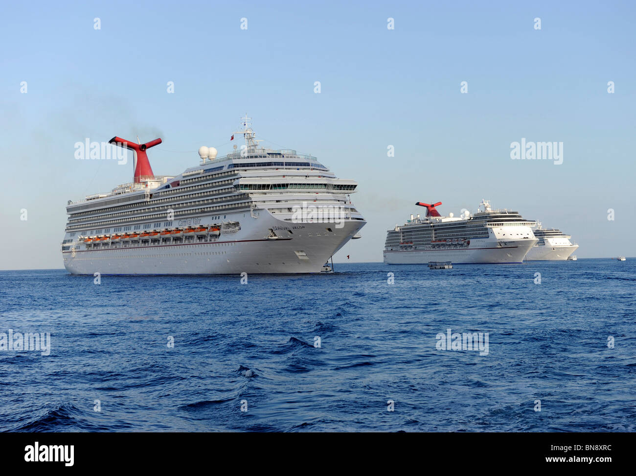 Caribbean Cruise Ship docking at the Cayman Islands in the caribbean ...