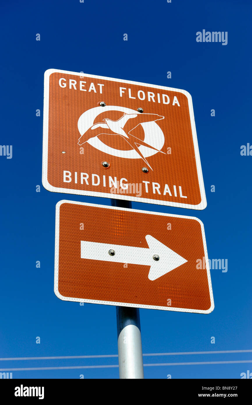 Sign Great Florida birding trail Stock Photo - Alamy