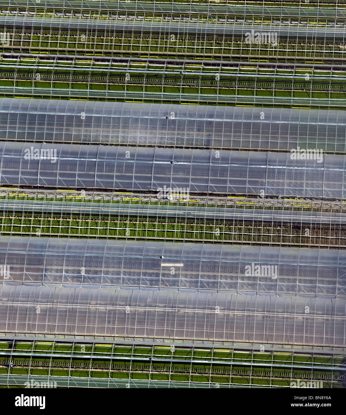 aerial view above greenhouses central California coast Stock Photo - Alamy