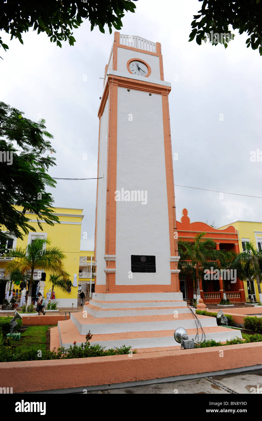 Clock tower dedicated to Governor Benito Juarez Cozumel Mexico Stock ...