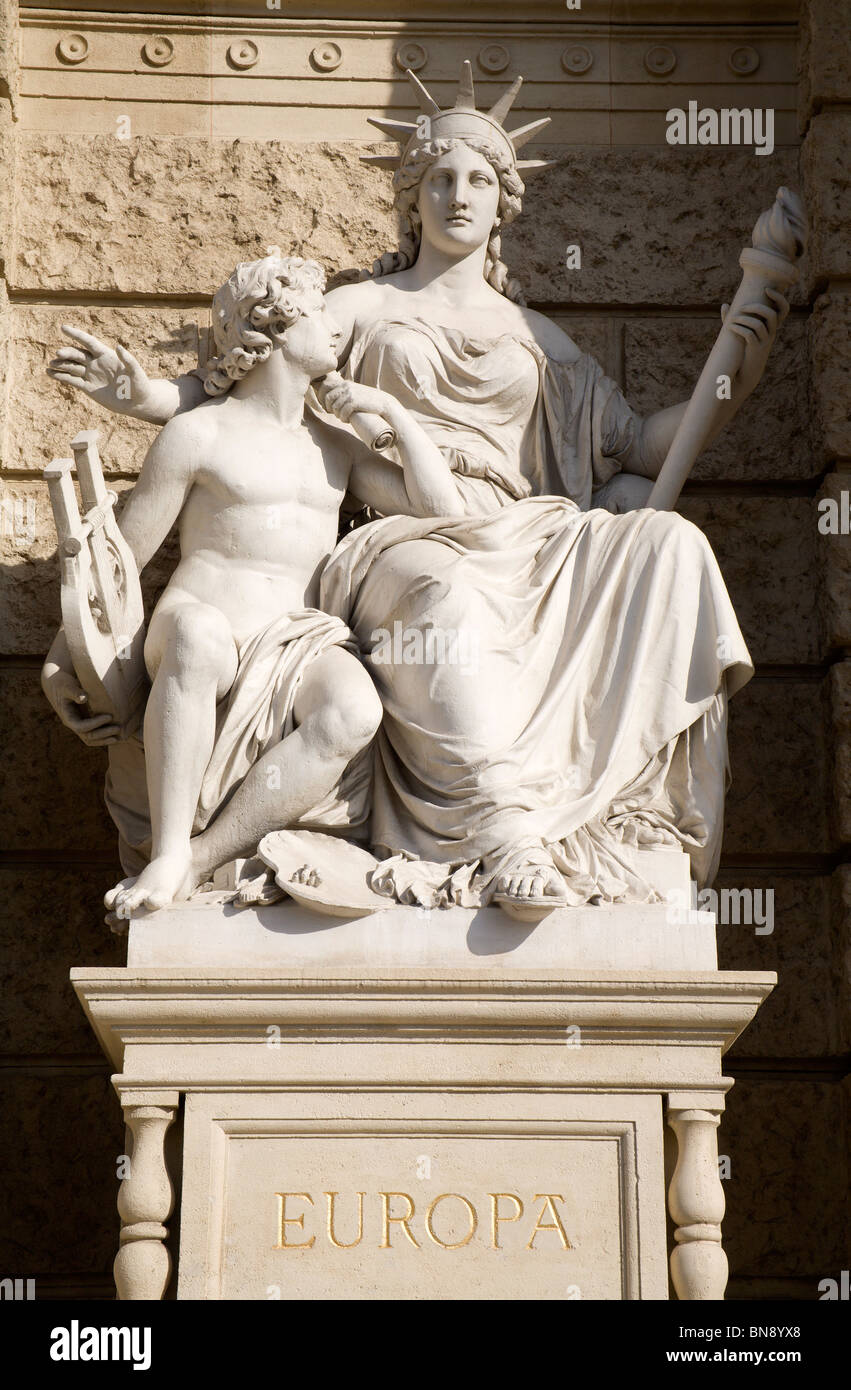 Vienna - statue of Europe from museum of history of nature Stock Photo ...